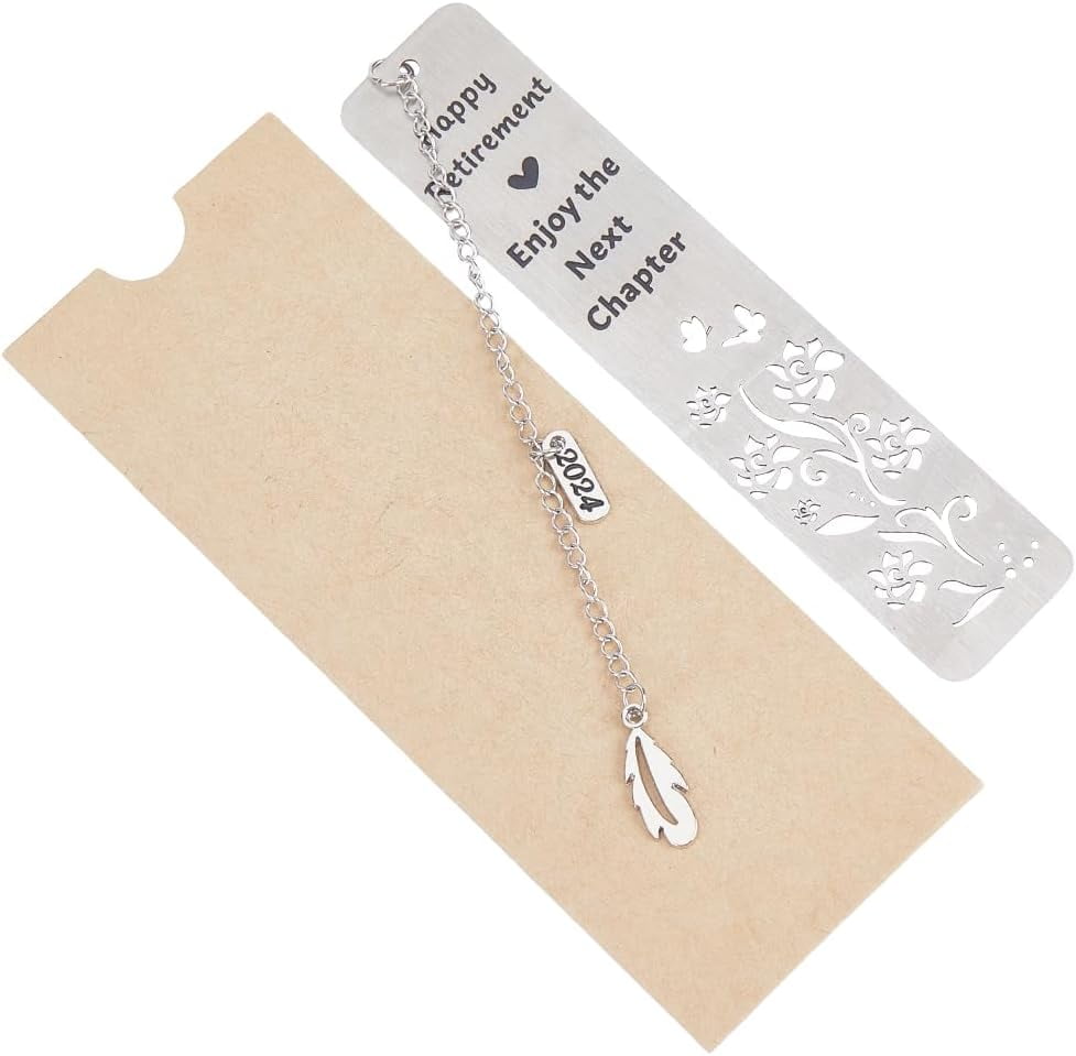 Stainless Steel Reading Bookmark with Chain 2024 Best Retirement Gift ...