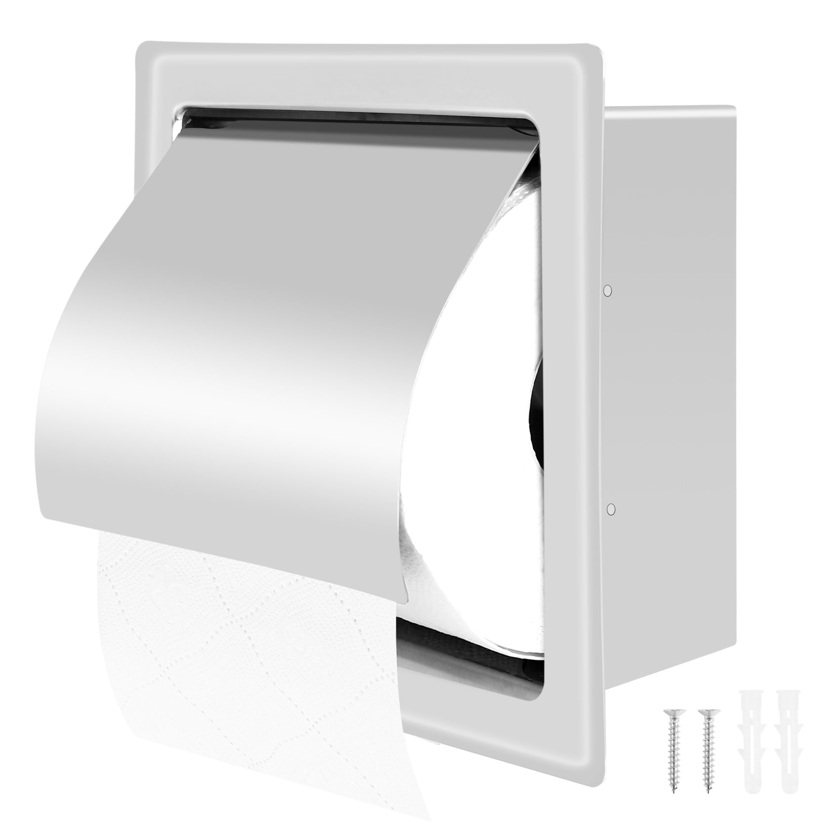 Stainless Steel Recessed Toilet Paper Holder Wall Toilet Paper Holder ...
