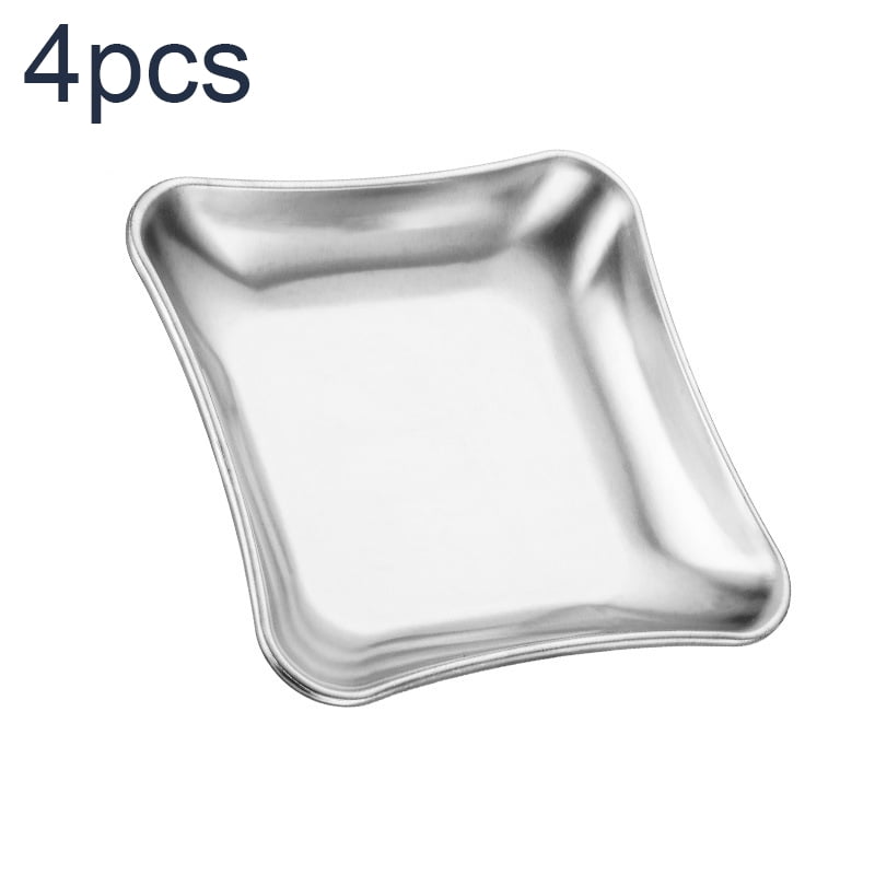 Stainless Steel Rectangle Tray Large Capacity Metal Food Serving Plate ...