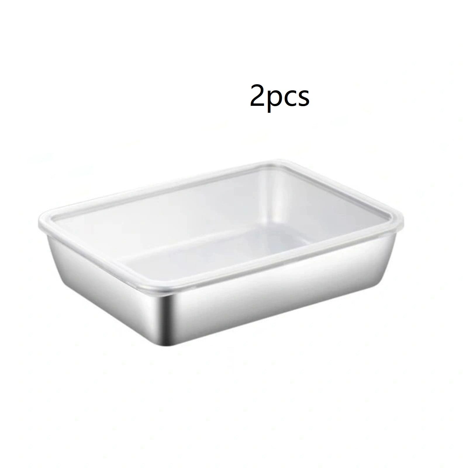 Stainless Steel Rectangle Tray Large Capacity Metal Food Serving Plate ...
