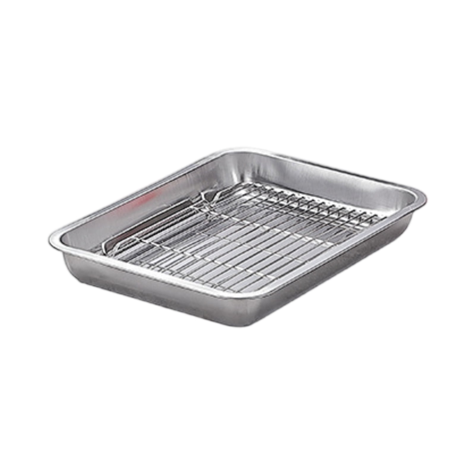 Stainless Steel Rectangular Plate, With Net Oil Control Rack For ...