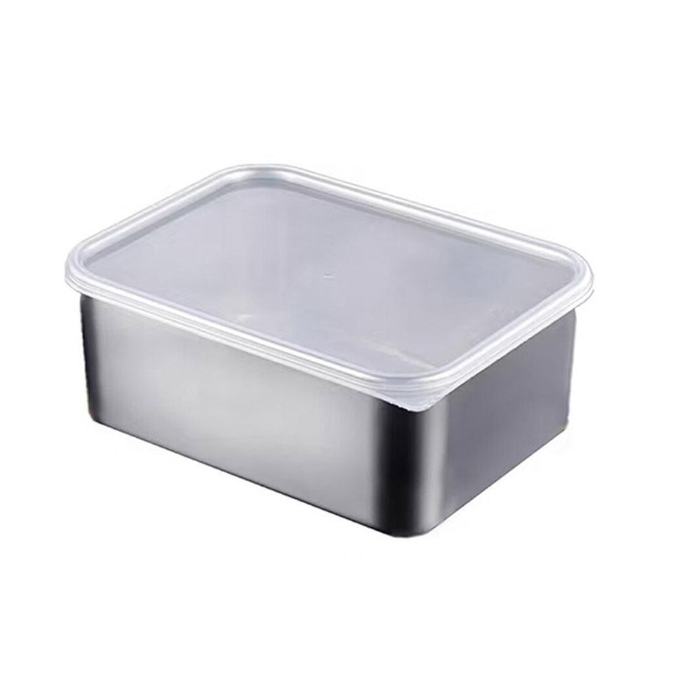 Stainless Steel Refrigerator Food Storage Box W/ Lid Prepare Food ...