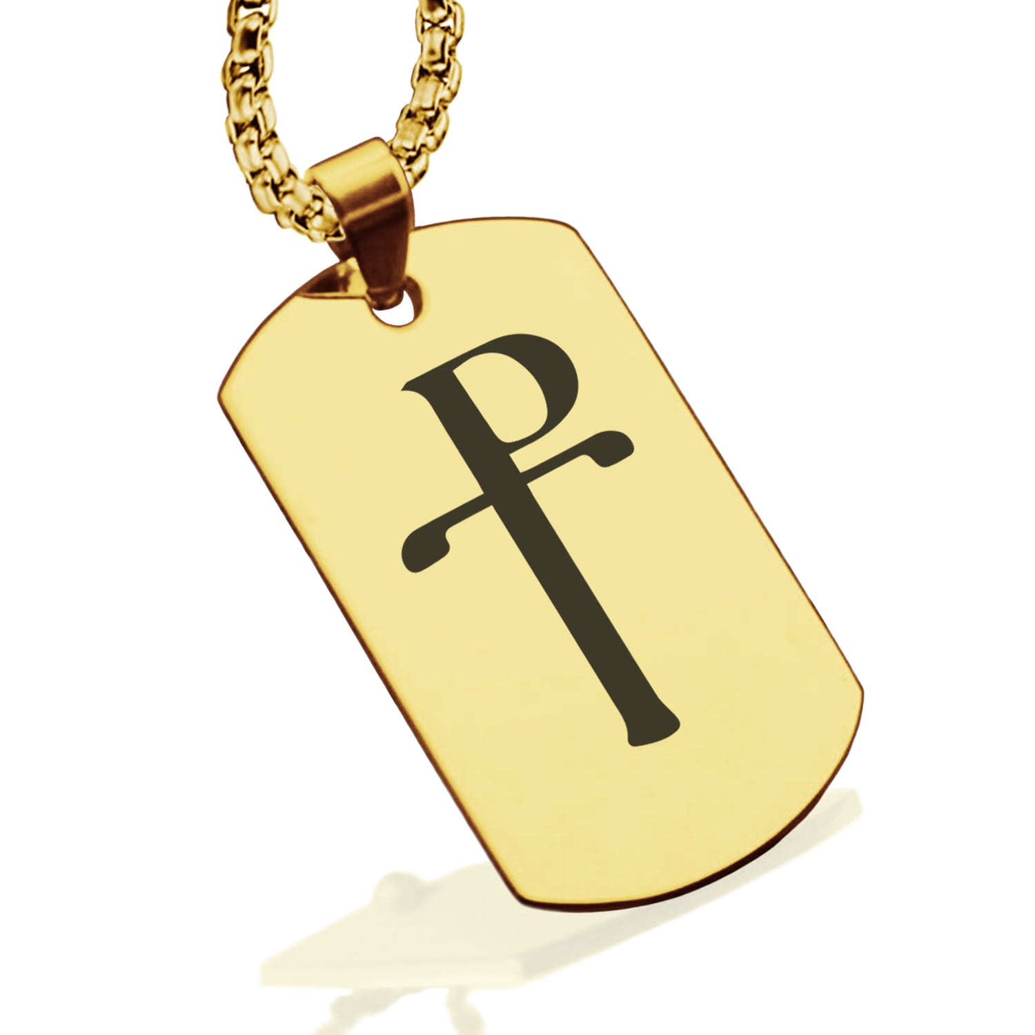 Stainless Steel Religious Staurogram Dog Tag Pendant Necklace - Walmart.com