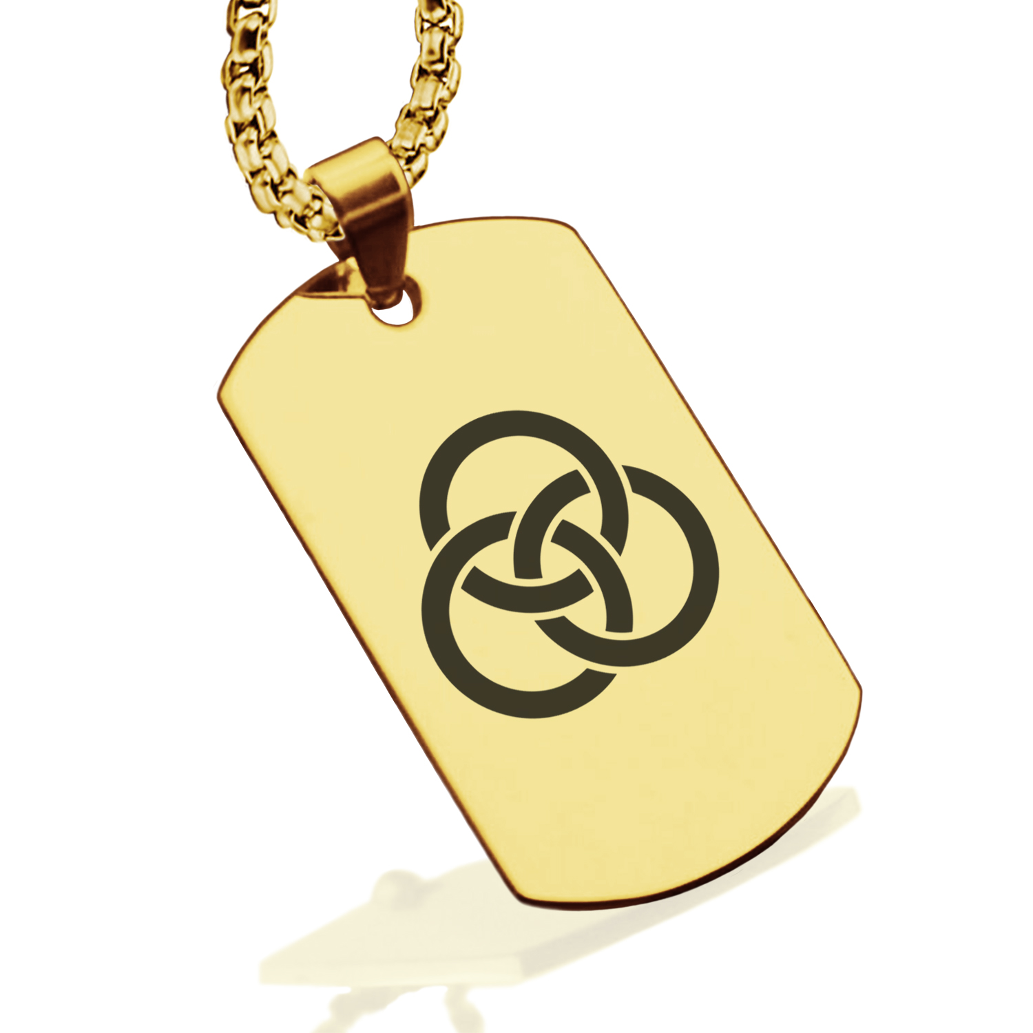 Stainless Steel Religious Trinity Borromean Rings Dog Tag Pendant ...