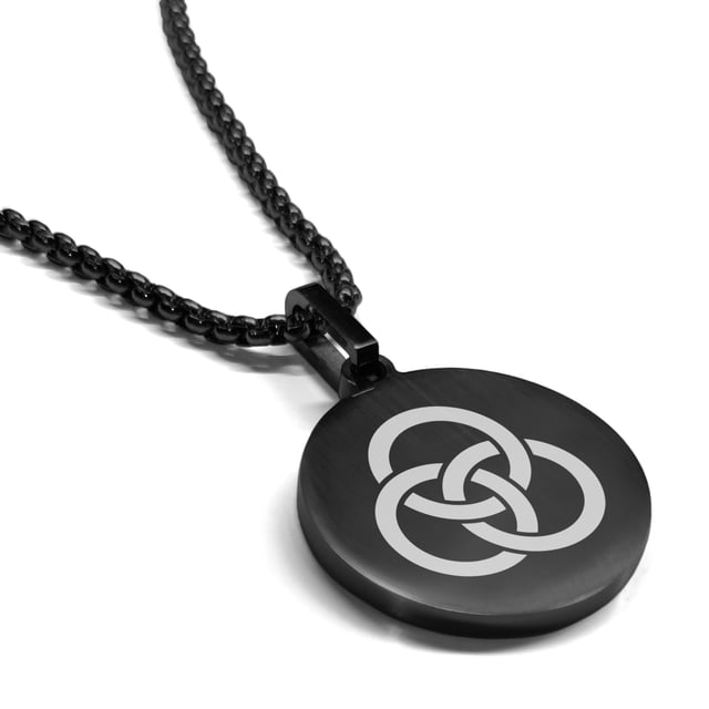 Stainless Steel Religious Trinity Borromean Rings Round Medallion ...