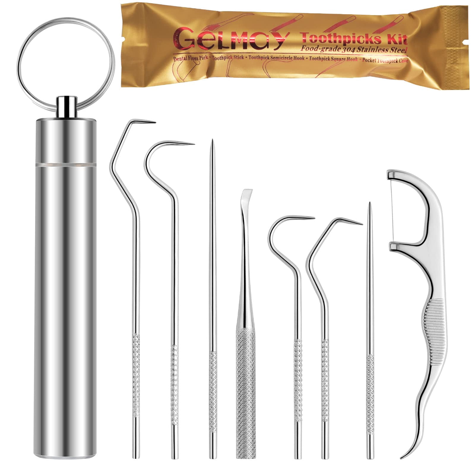 Stainless Steel Reusable Dental Floss Picks Kit Pocket Set | Tooth ...