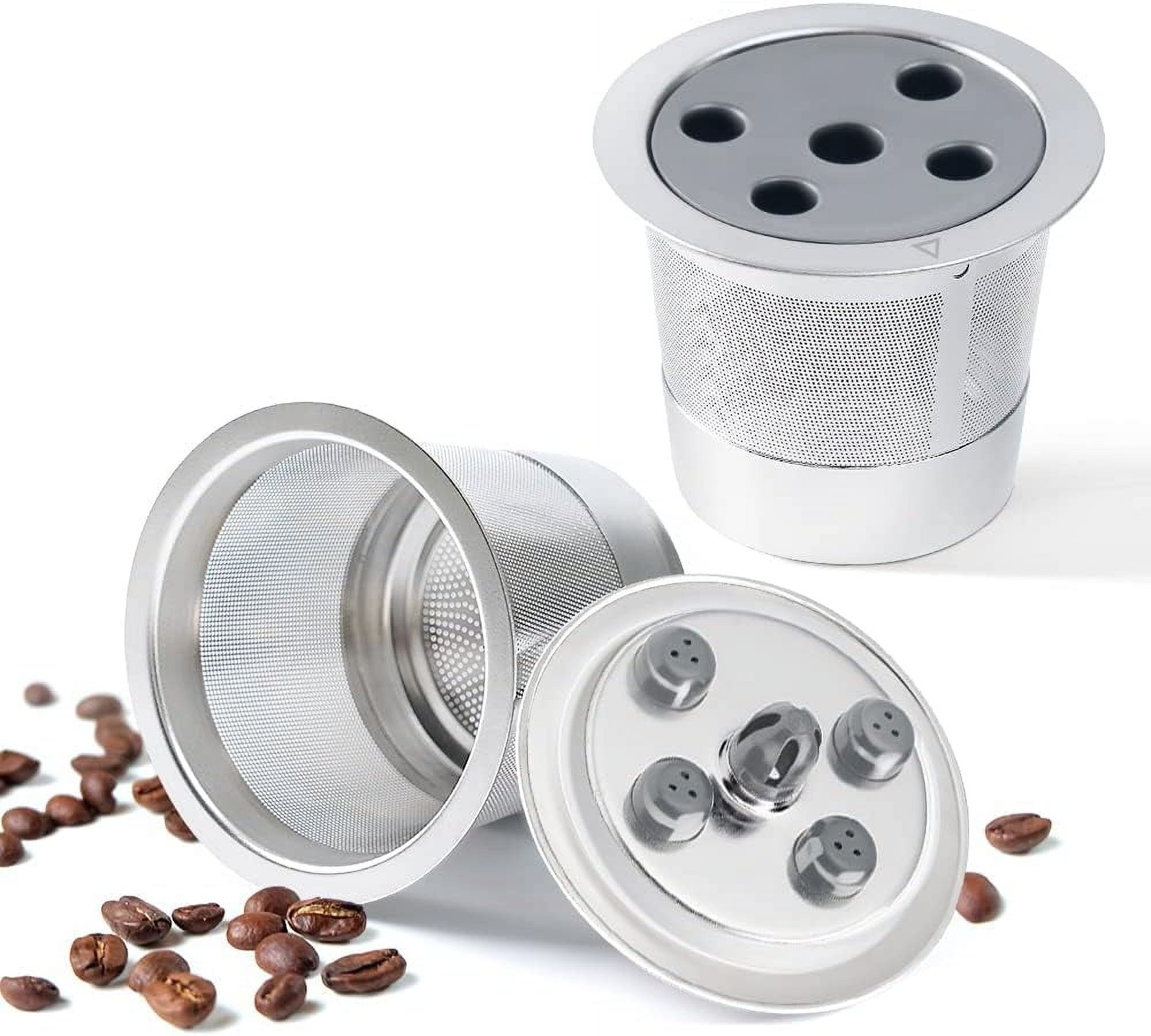 Stainless Steel Reusable K Cups For&, Refillable Five Holes K-Cups ...