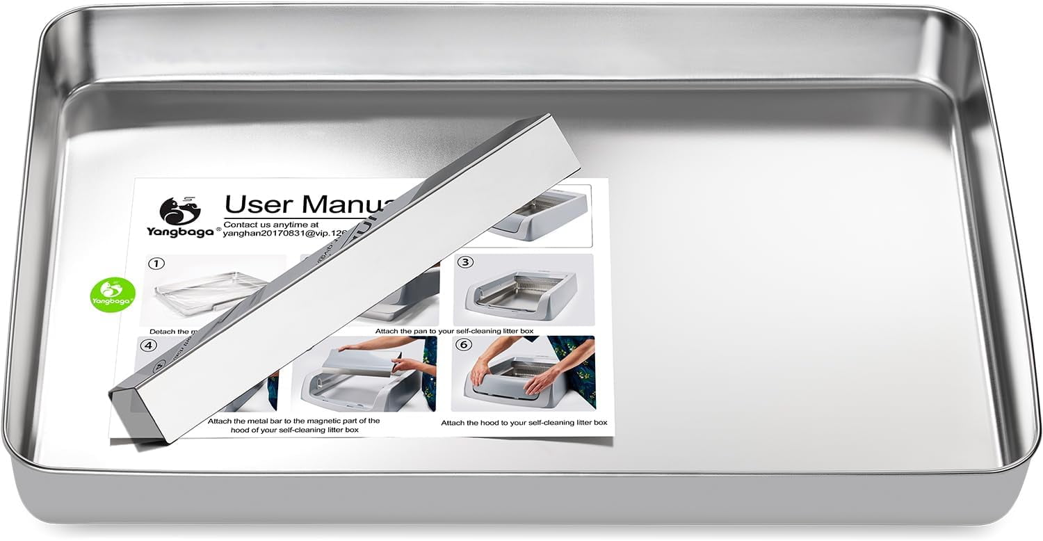 Stainless Steel Reusable Litter Tray, Compatible with Petsafe Scoop ...