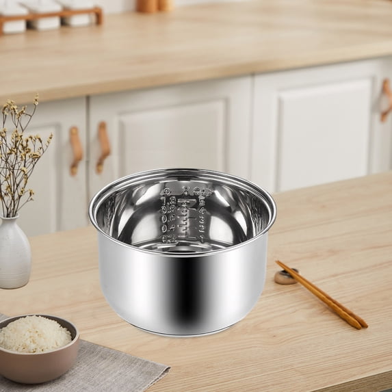 Stainless Steel Rice Cooker Inner Pot, Multi-Cooker Replacement Inner ...