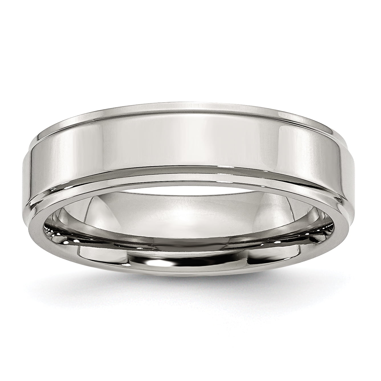 Stainless Steel Ridged Edge 6mm Polished Band, Available in Multiple ...
