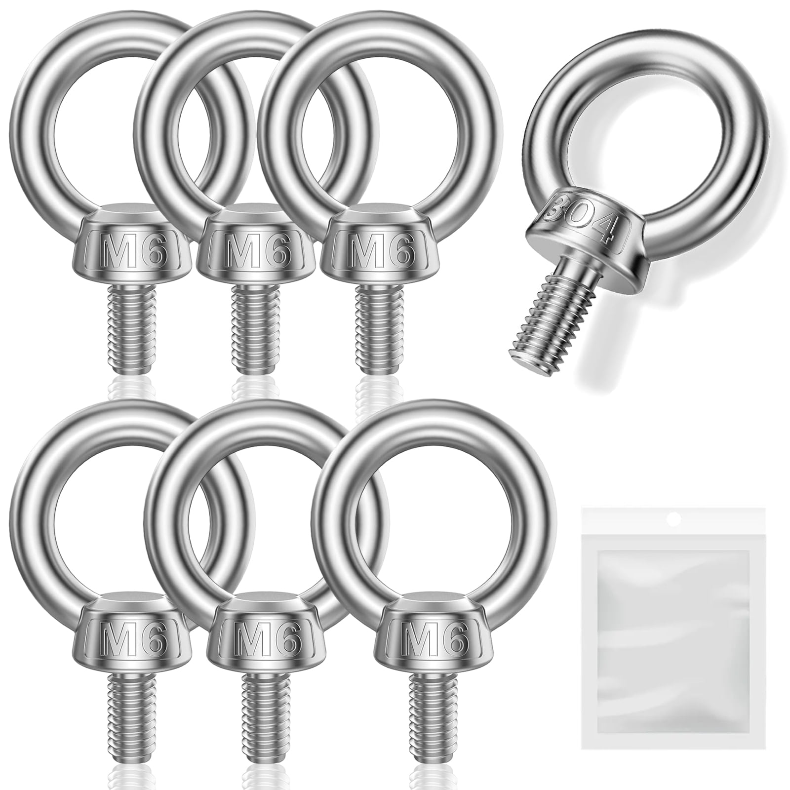 Stainless Steel Ring Bolt;M6 Eye Screw;Corrosion-Resistant Hardware ...