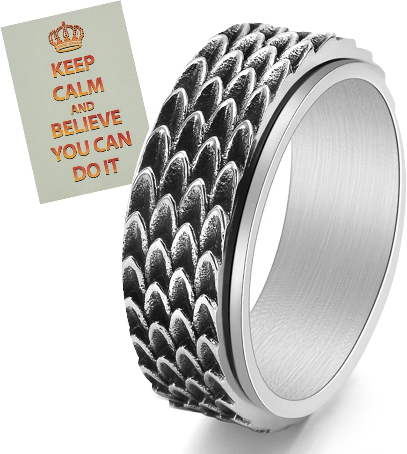 Stainless Steel Ring for Men, 8MM Masculine Geometric Ring, Cool ...