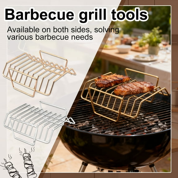 Stainless Steel Roaster Rack 2-in-1 Rib Racks for Grilling Turkey ...