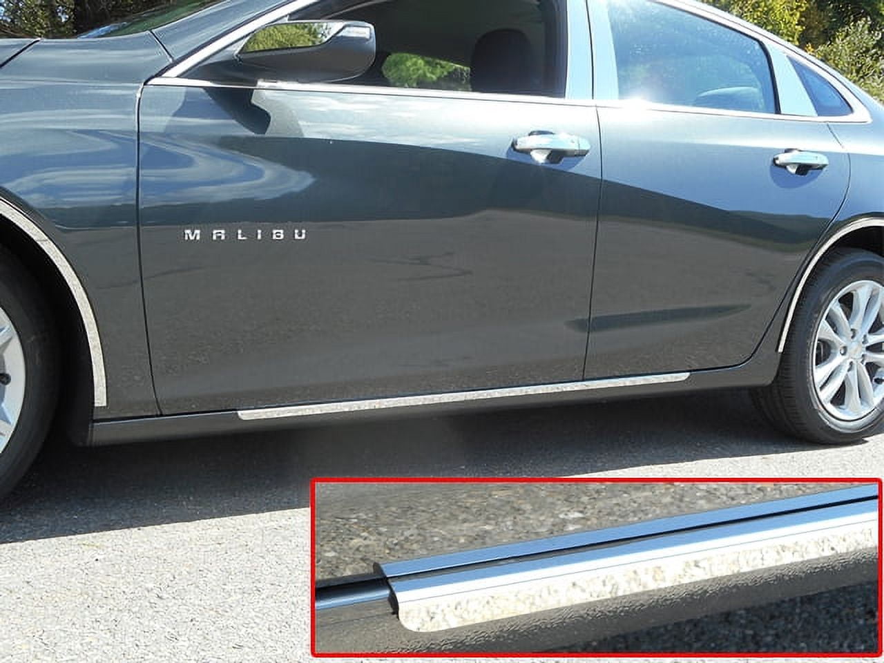 Stainless Steel Rocker Panel Trim 2Pc Fits 2016-20 Chevrolet Malibu ...