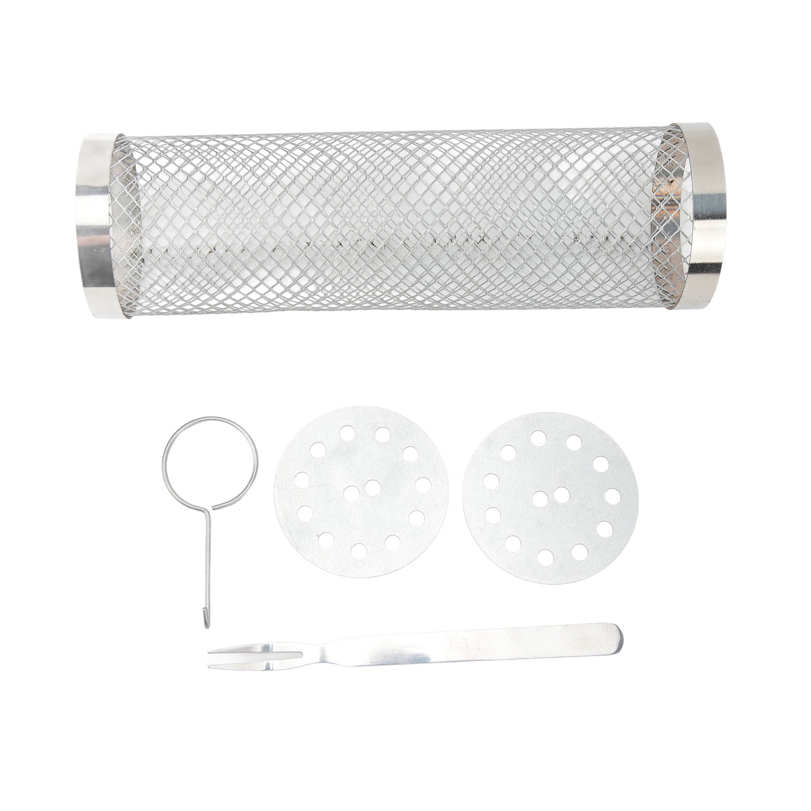 Portable Stainless Steel Rolling Grill Basket, 20CM Height, Mesh ...