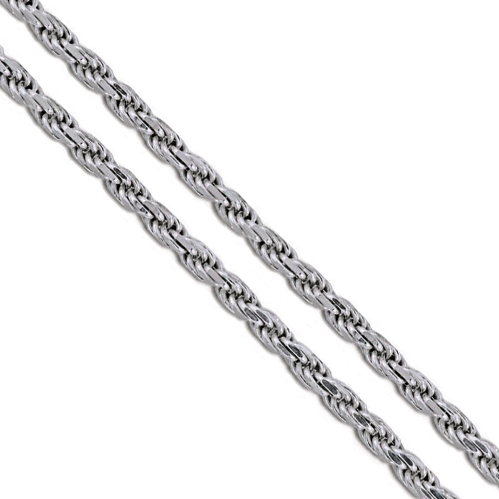 Stainless Steel Rope Chain 2.9mm Solid Cord Necklace 20" Gray Jewelry ...