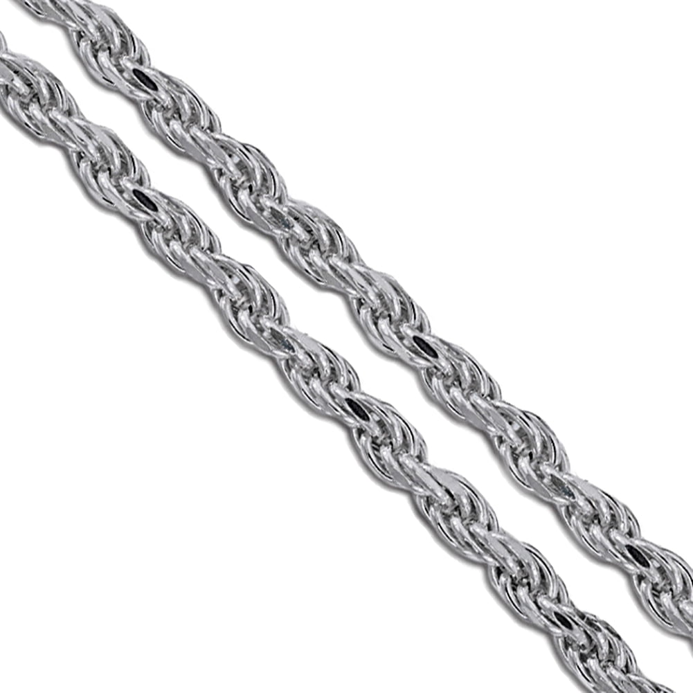 Stainless Steel Rope Chain 3.8mm Solid Cord Necklace 20" Gray Jewelry ...