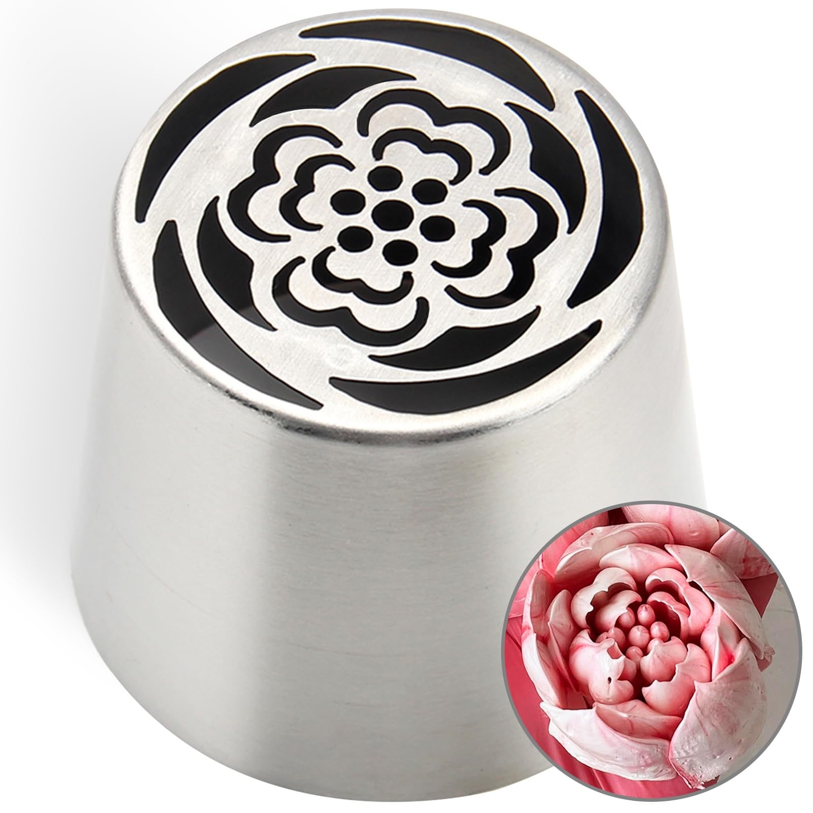 Stainless Steel Rose Floral Piping Nozzles for Cake Decorating Icing ...
