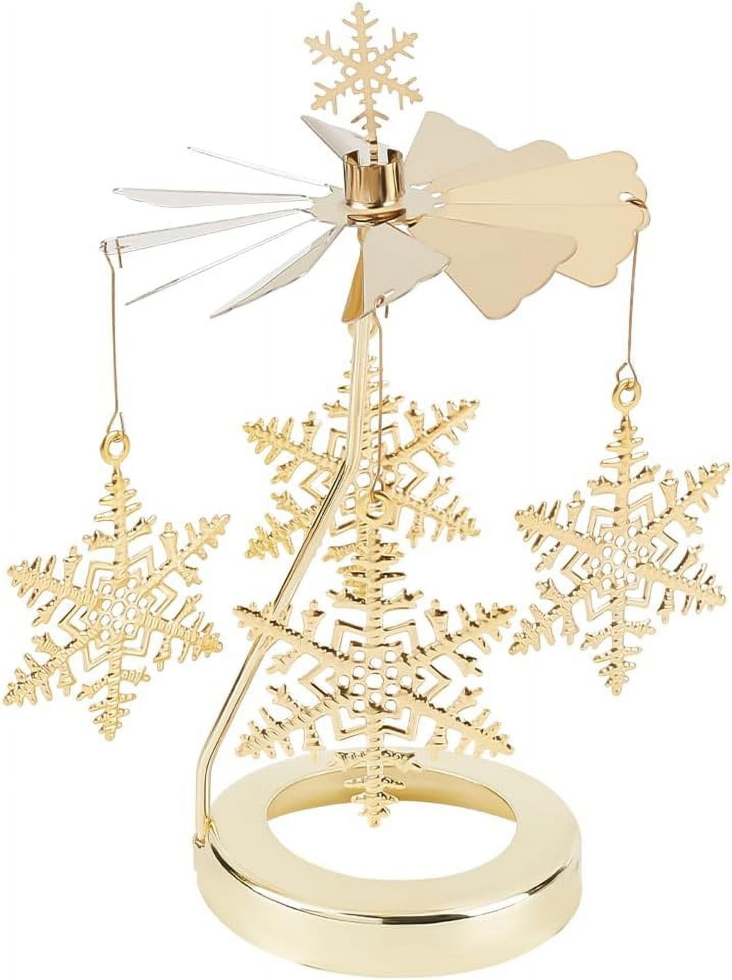 Stainless Steel Rotating Candlestick Tealight Candle Holder Gold ...