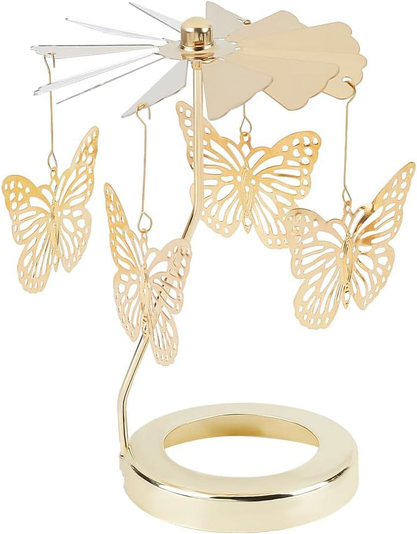 Stainless Steel Rotating Candlestick Tealight Candle Holder Gold ...