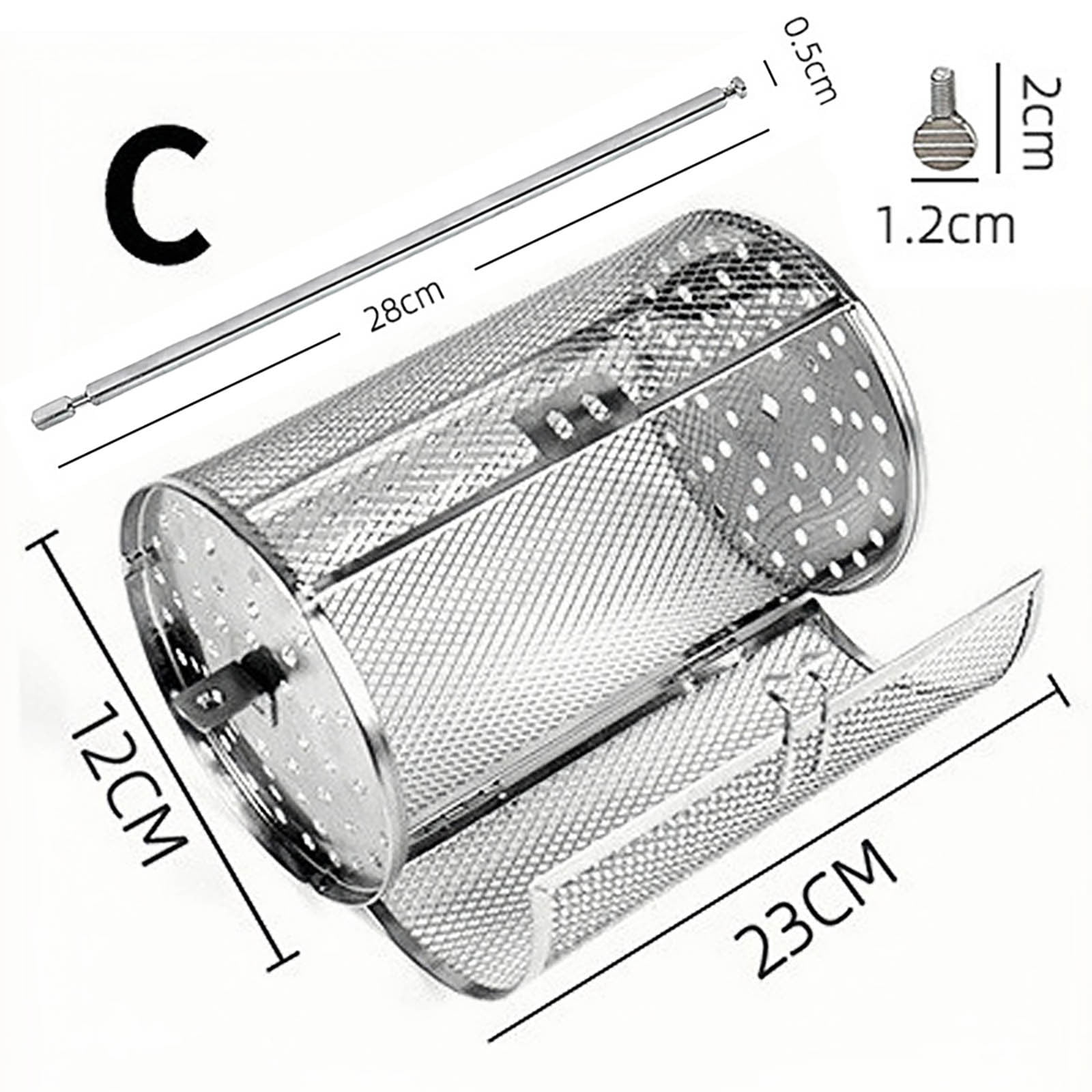 Stainless Steel Rotating Grill Basket, 360° Auto Rotating Chicken Wing ...