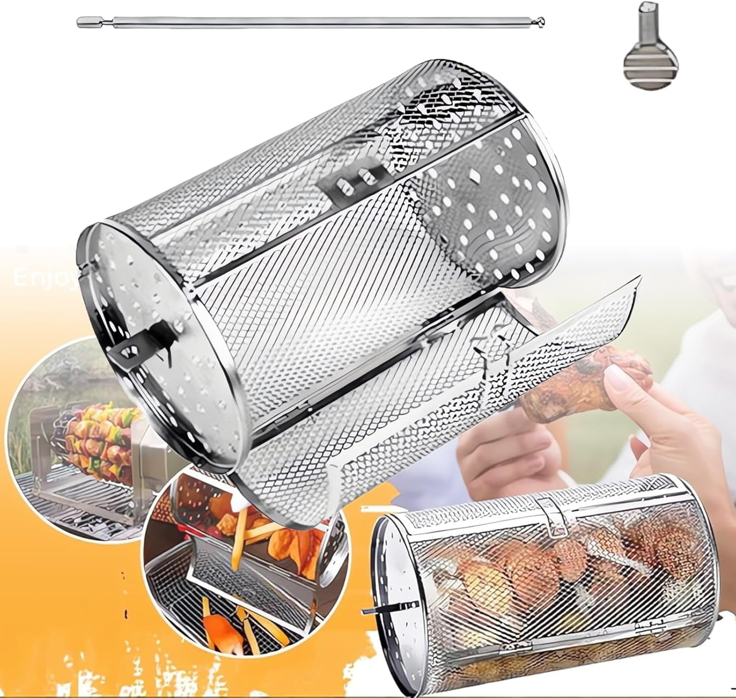 Stainless Steel Rotating Grill, Stainless Steel Rotating Grill Basket ...