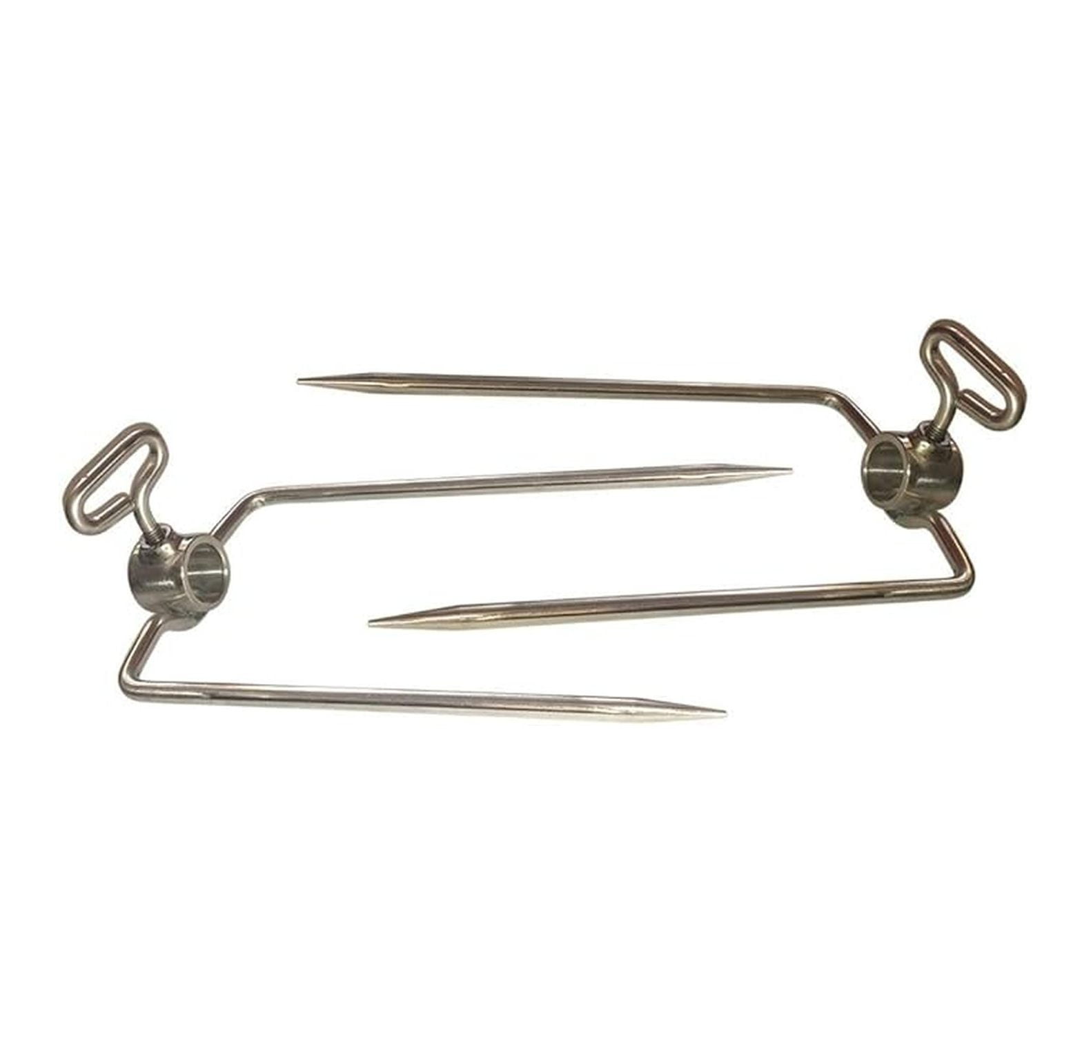 Stainless Steel Rotisserie Forks Pair for 1 Inch Spit, Lamb, Chicken ...