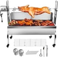 Stainless Steel Rotisserie Grill with Wind Deflector, 25W Motor Small ...