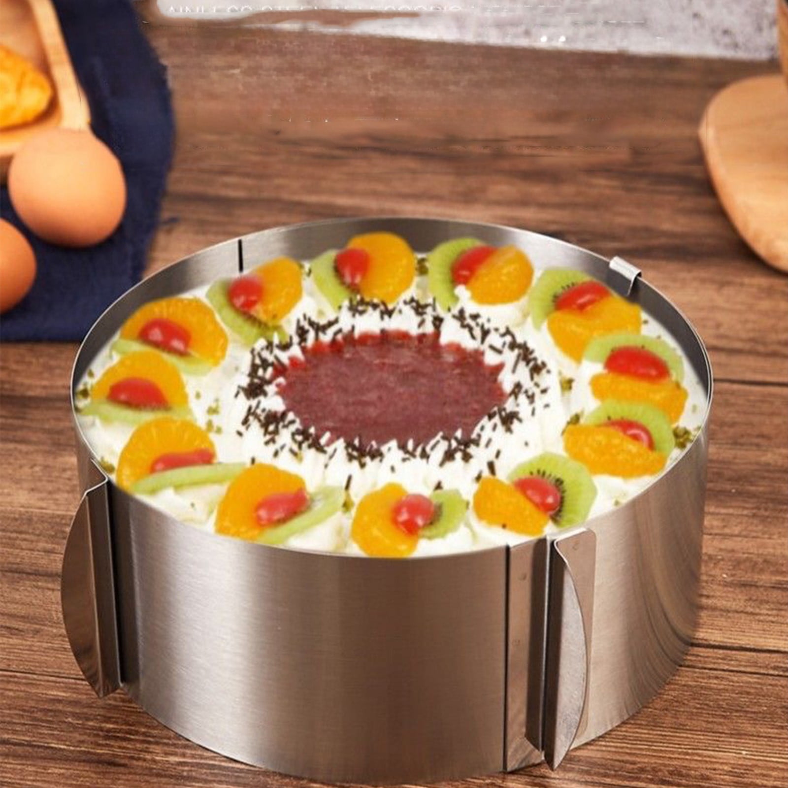 Stainless Steel Round Adjustable Cake Mould - Retractable Baking Tool ...