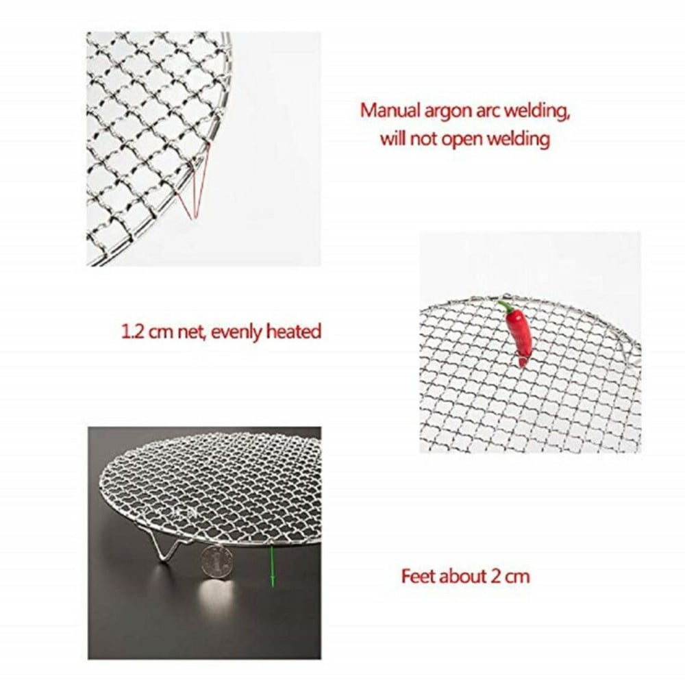 Stainless Steel Round BBQ Net Grill Mesh Roast Nets Bacon Grill Tool ...