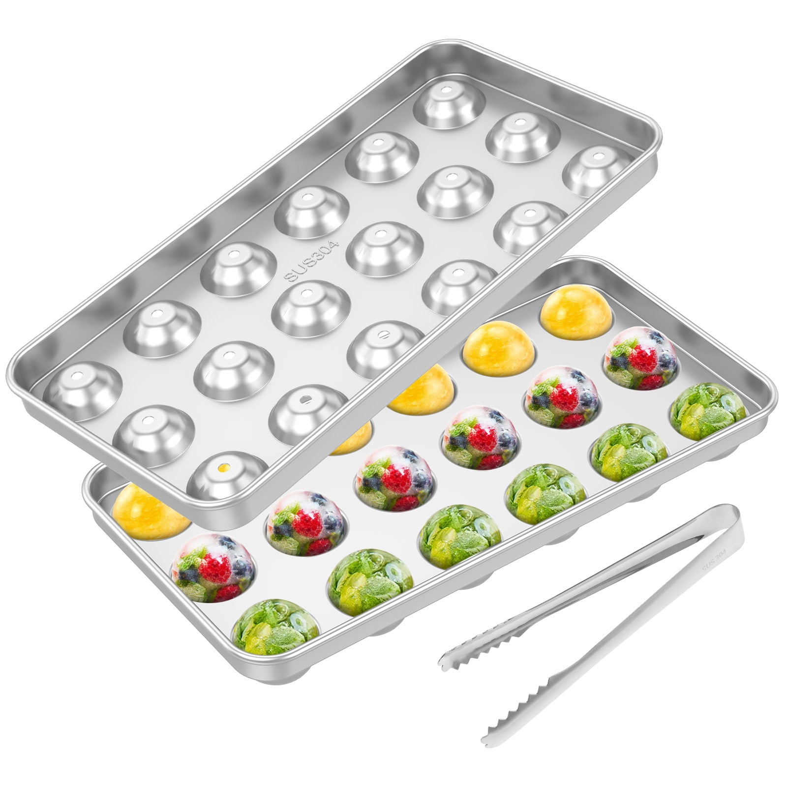 Stainless Steel Round Ball Ice Maker Rust Resistant Metal Ice Ball Tray ...