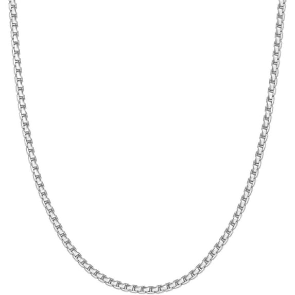 Stainless Steel Round Box Link Chain Necklace 2mm/2.5mm/3mm/4mm/5mm ...