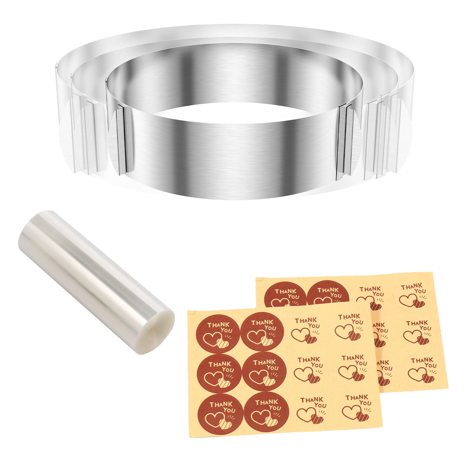 Stainless Steel Round Cake Ring Smooth Surface Adjustable Cake Mold ...
