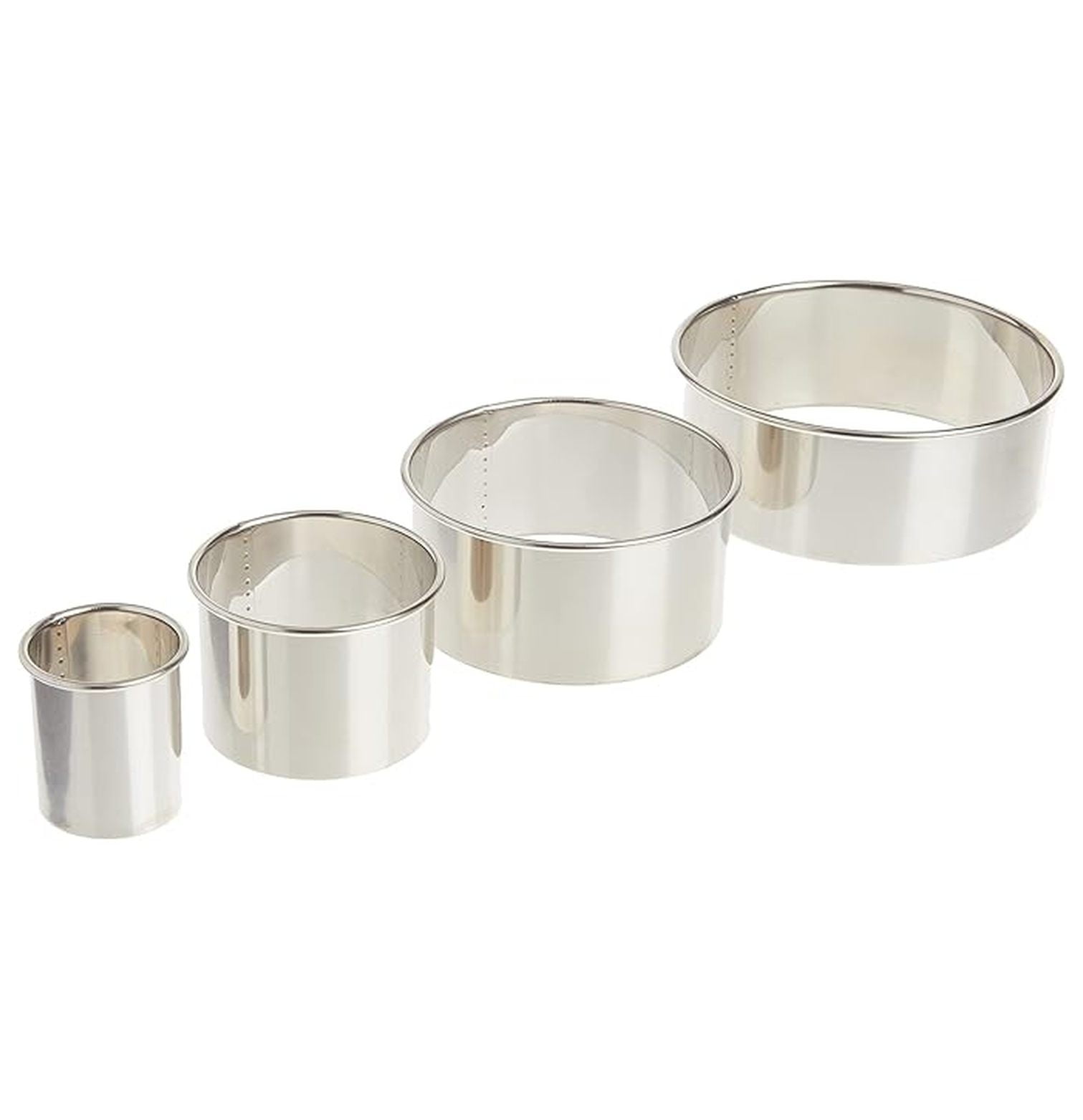 Stainless Steel Round Cookie Cutters 4 Piece Set - Graduated Sizes for ...