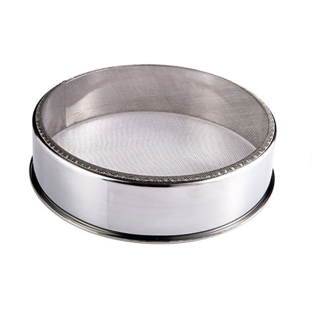 Stainless Steel Round Flour Sifter 40 Mesh Sieve Fine Mesh for Bake ...