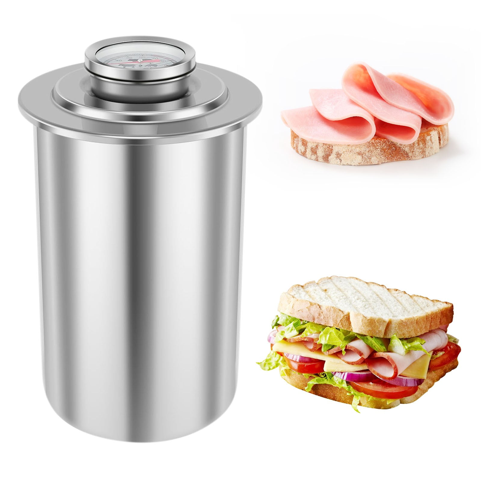 Stainless Steel Round Meat Press Maker 17x10x10cm Large 1-1.5kg ...
