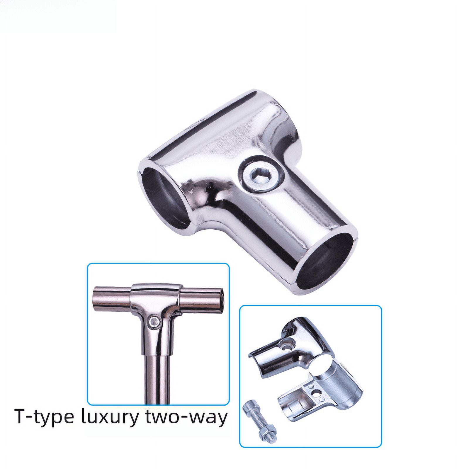 Stainless Steel Round Pipe Connector Display Rack Two-Way Tee Elbow ...