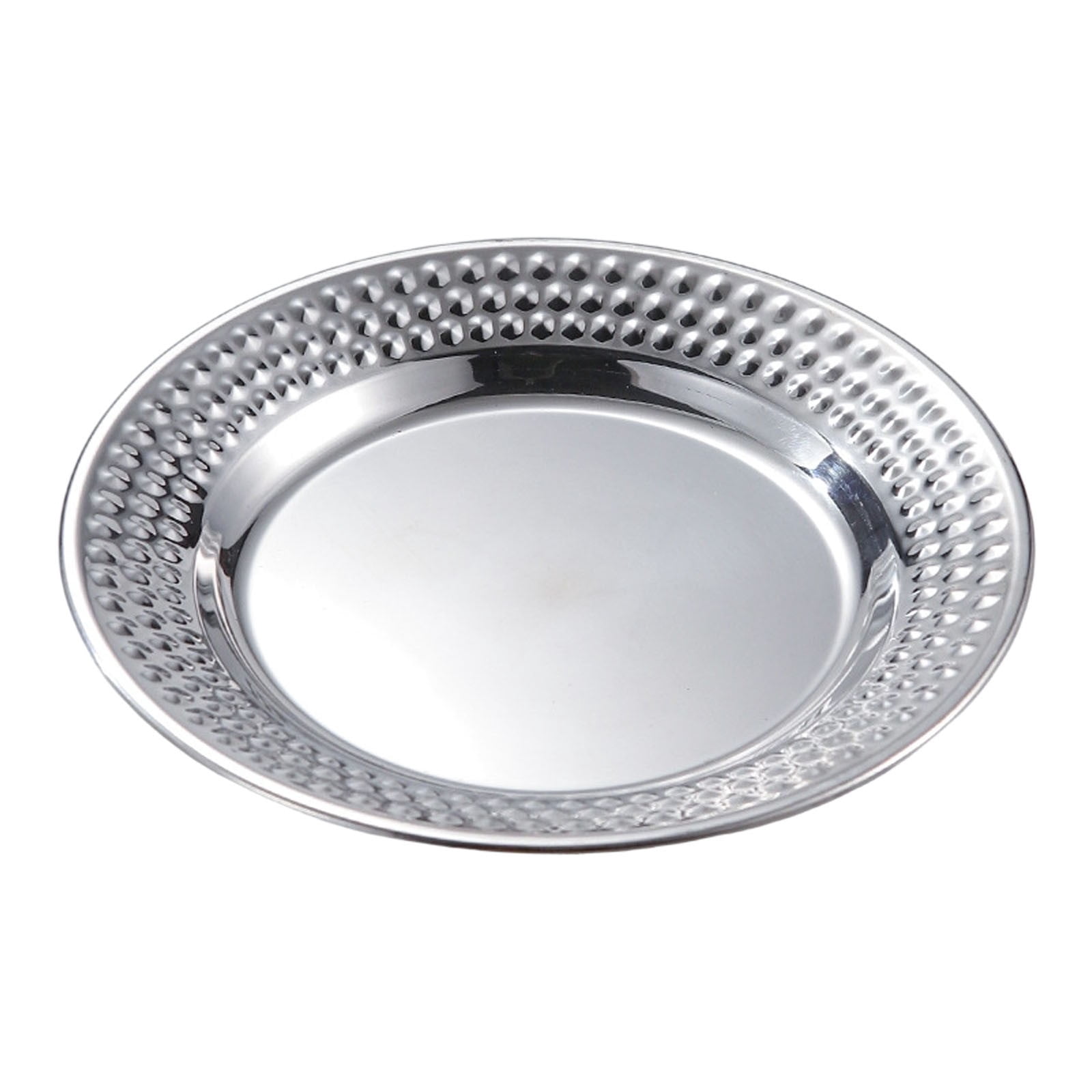 Stainless Steel Round Plates With Hammered Texture For BBQ And ...