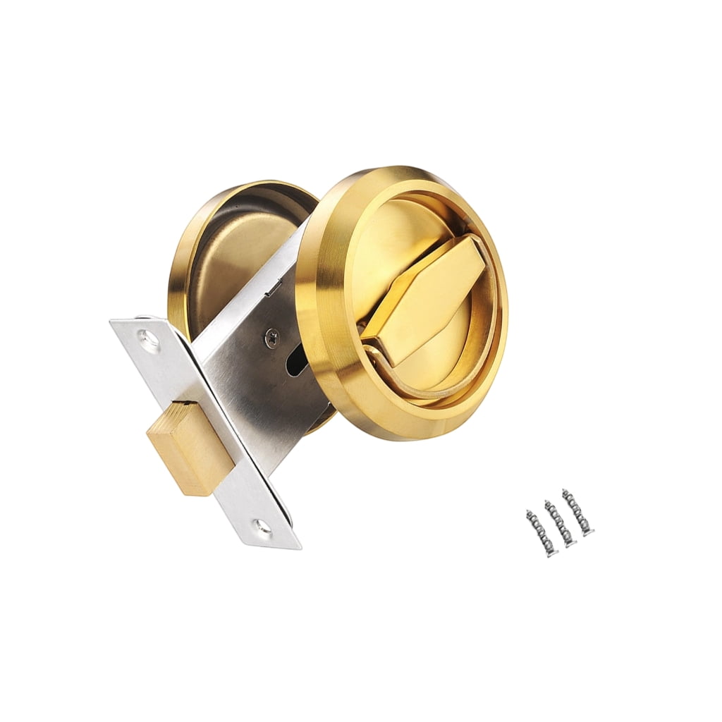 Stainless Steel Round Recessed Door Lock for Sliding Barn Doors ...