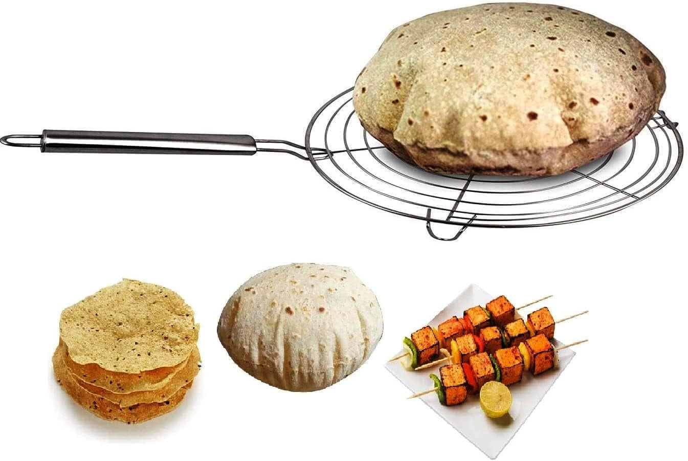 Stainless Steel Round Roti Grill, Dia-9 Inches, Multi-Purpose For Roti ...