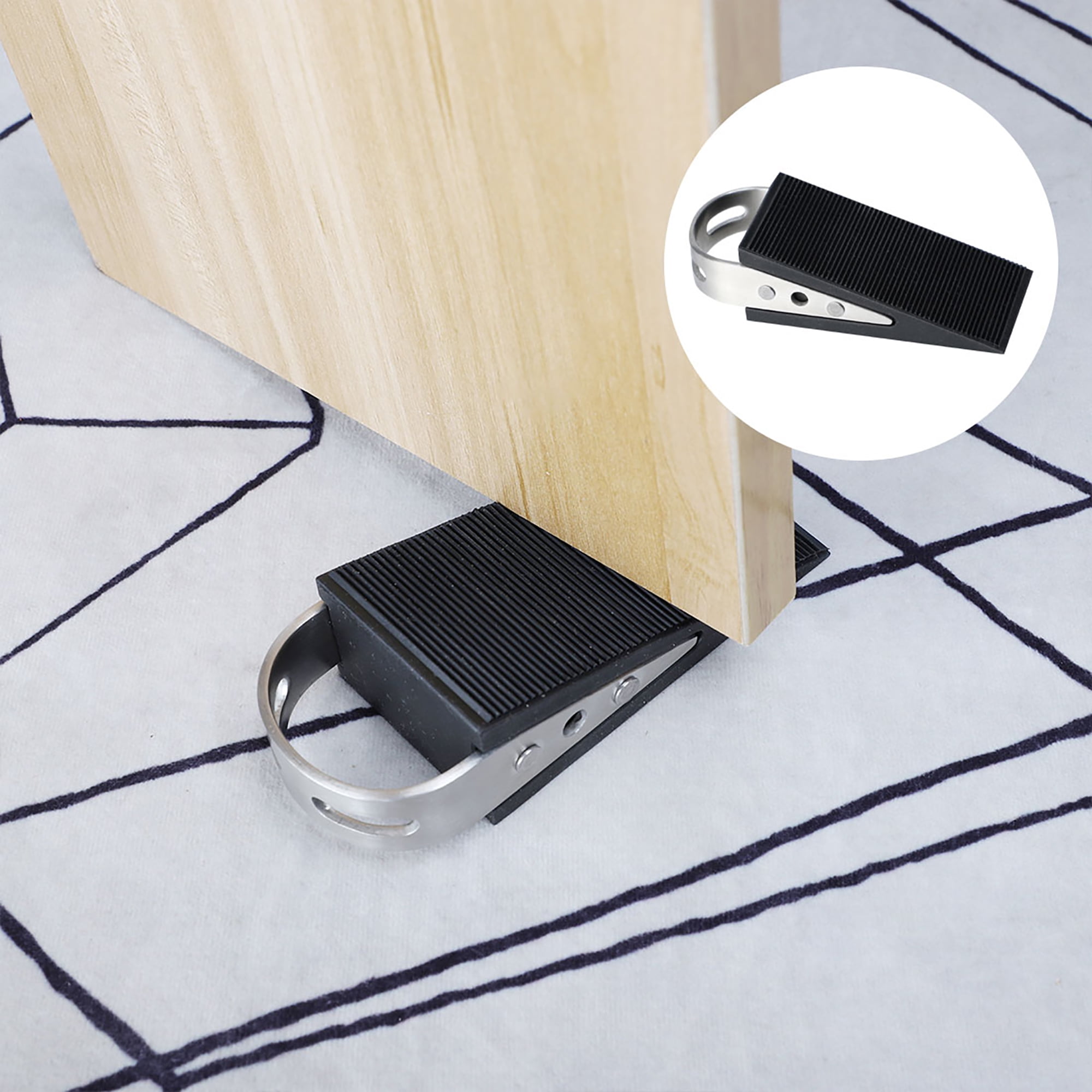 Stainless Steel Rubber Doorstops Door Stop Home Anti-slip Wedge ...