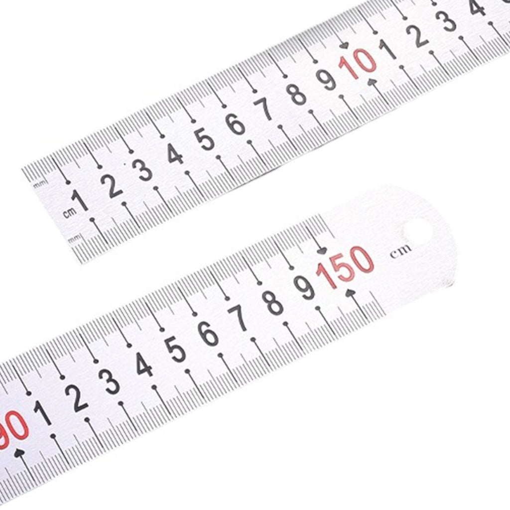 Stainless Steel Ruler Double Scale Drawing Ruler Math Ruler Geometry ...