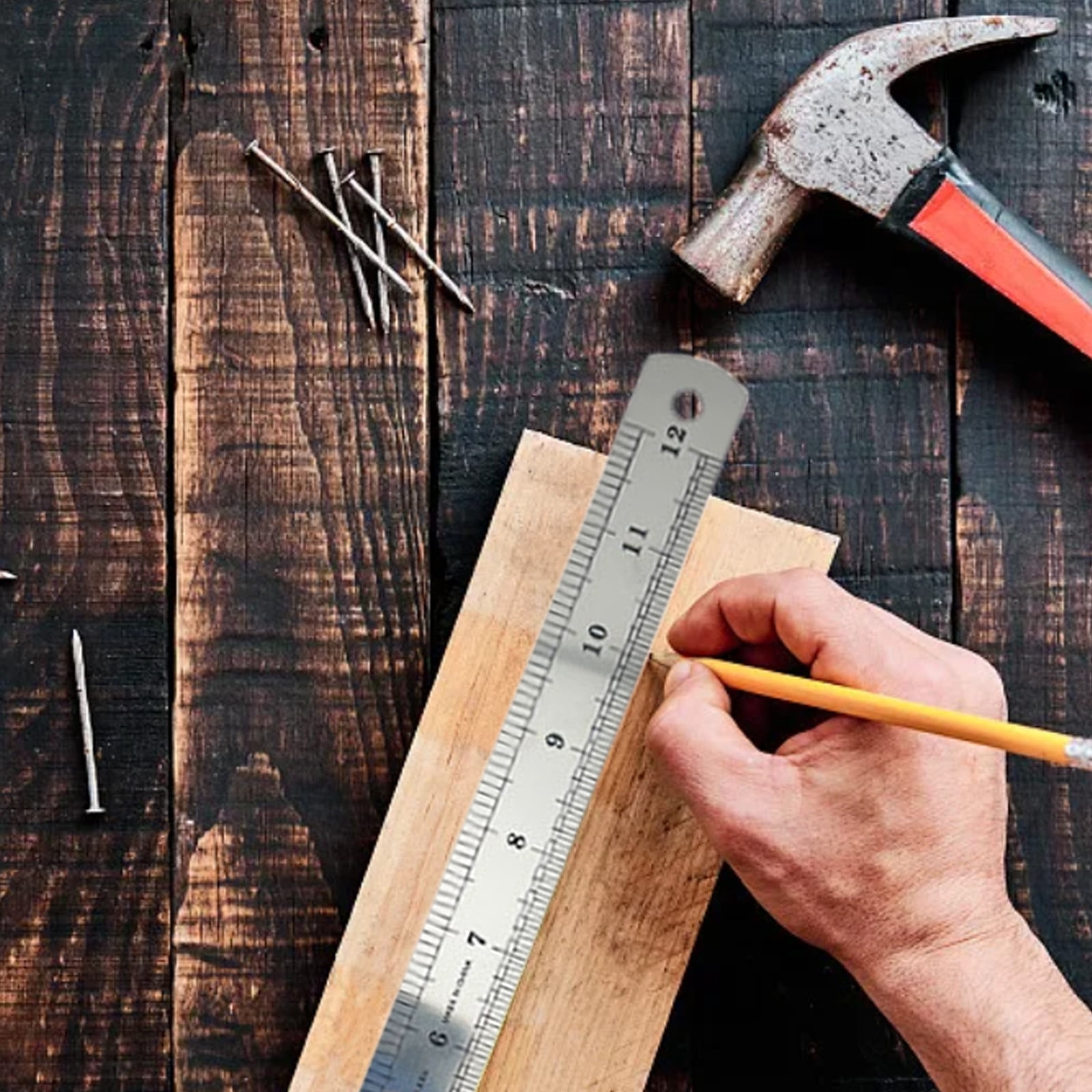 Stainless Steel Ruler | Durable Double-Sided Design | 6-Inch, 8-Inch ...