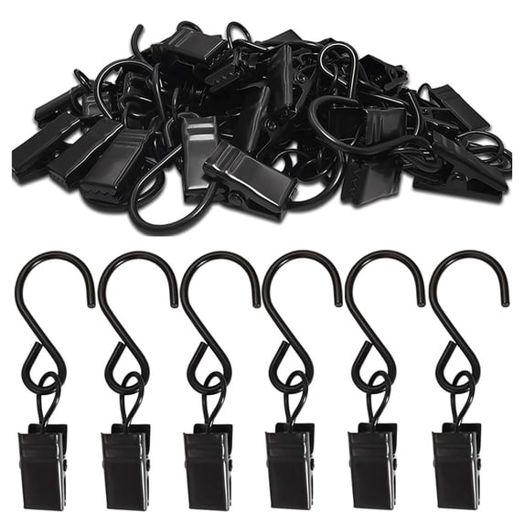 50 Pack Stainless Steel S Hanging Hooks with Clips, 2.4 Inch Long ...