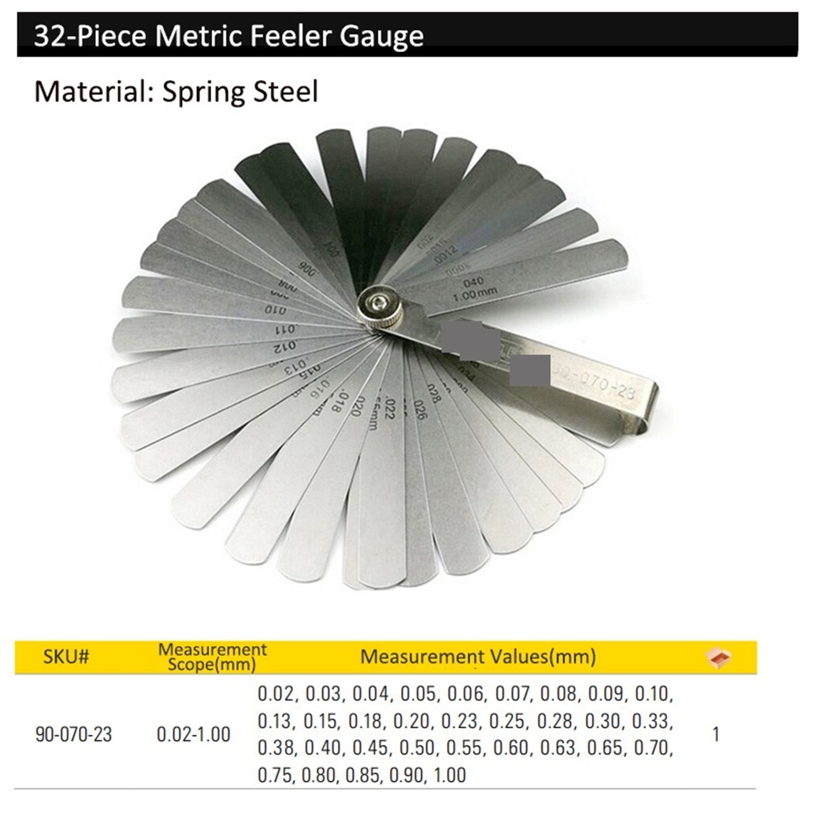 Stainless Steel SAE Metric Thickness Feeler Gauge Gap Measurement Mm ...