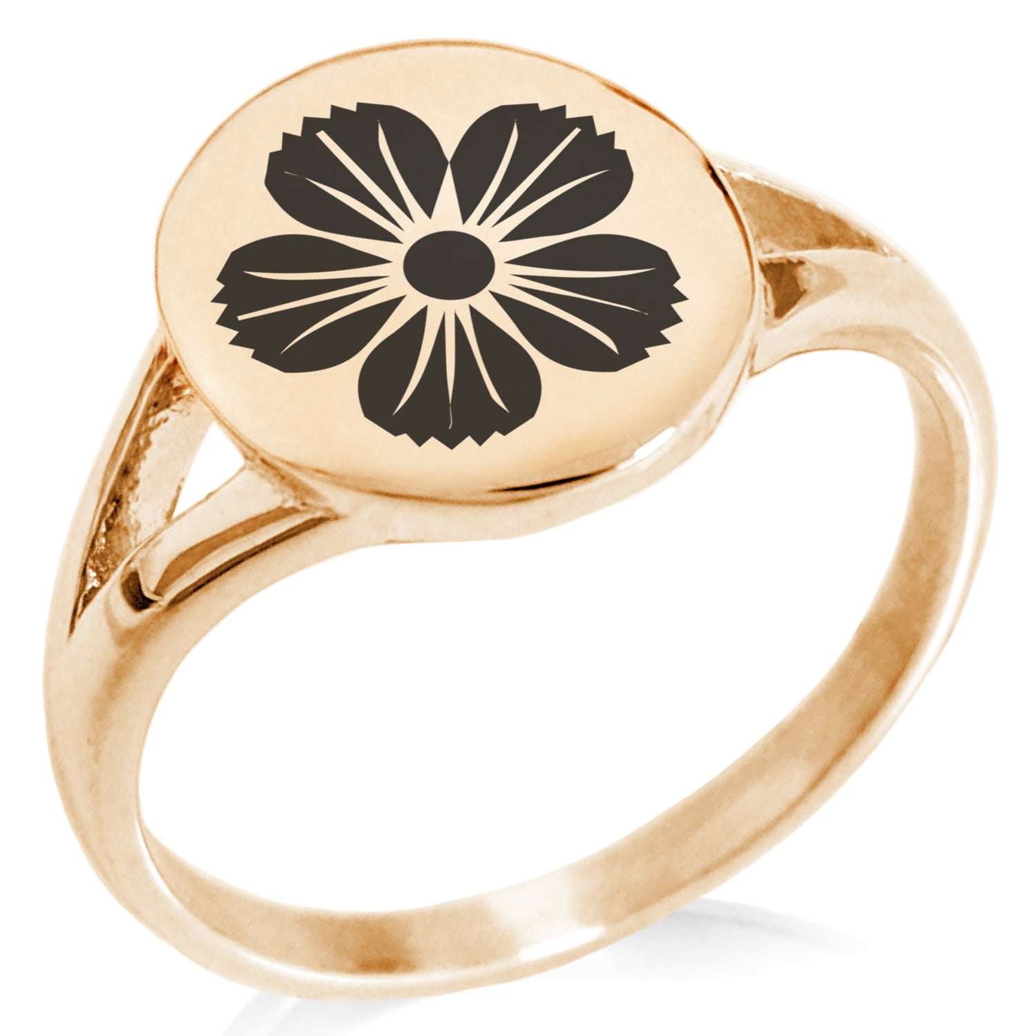 Stainless Steel Saito I Samurai Crest Minimalist Oval Top Polished ...