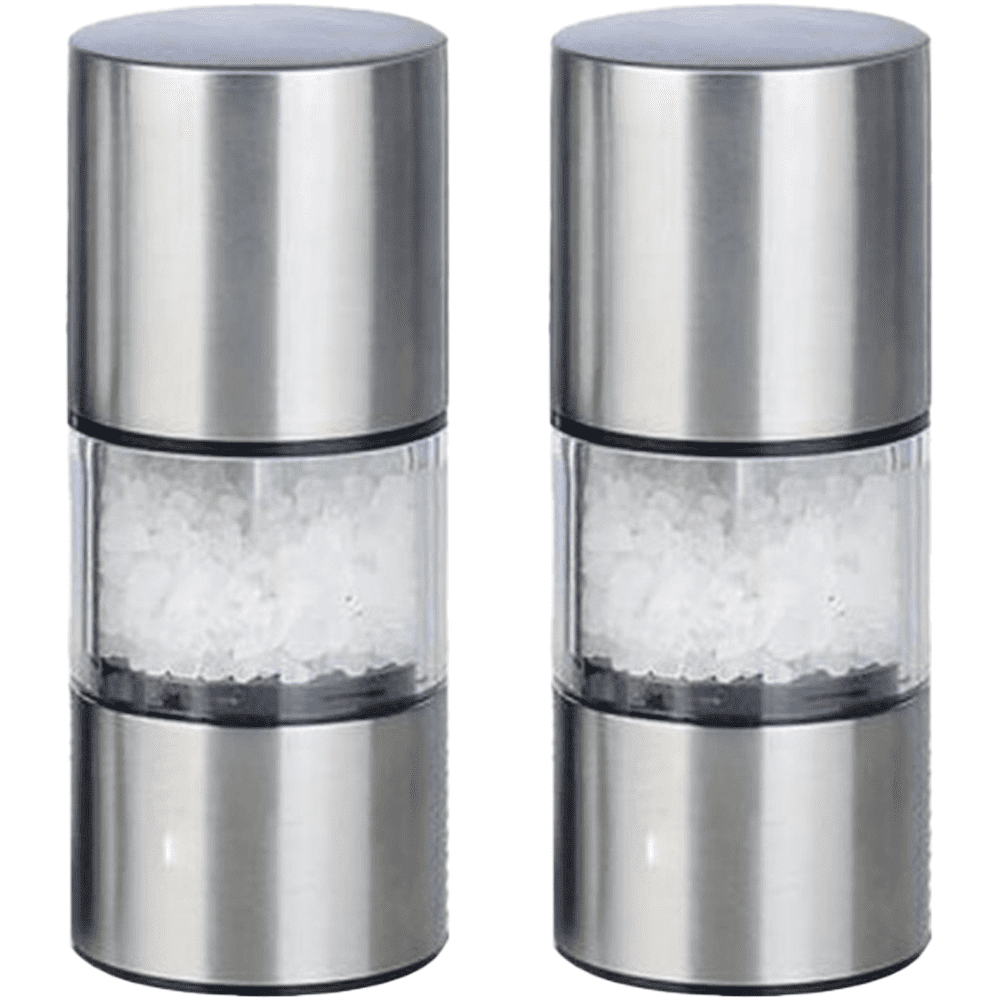 Stainless Steel Salt And Pepper Mills Set With Adjustable Ceramic ...