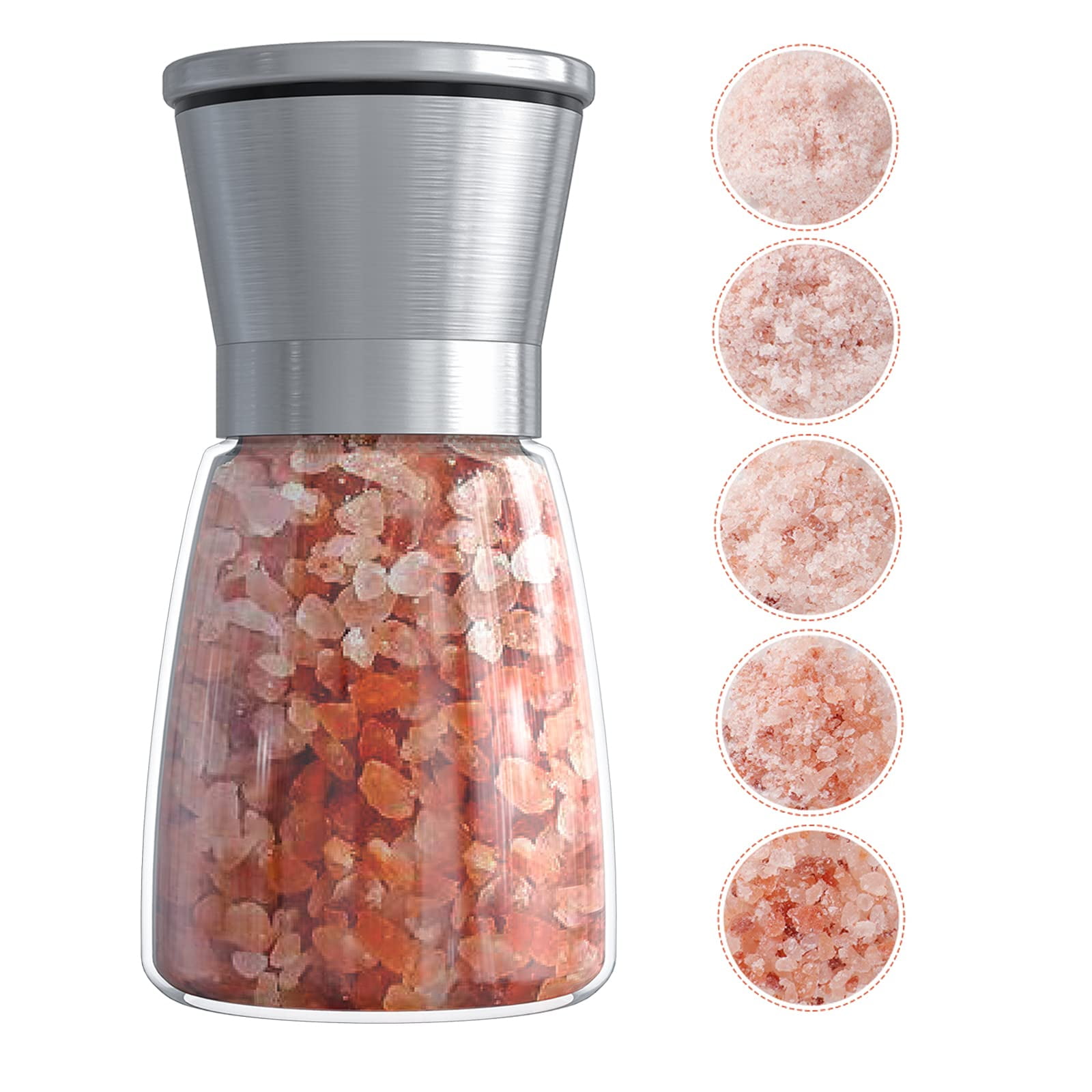 Stainless Steel Salt Pepper Grinder with Ceramic Blades, Adjustable ...