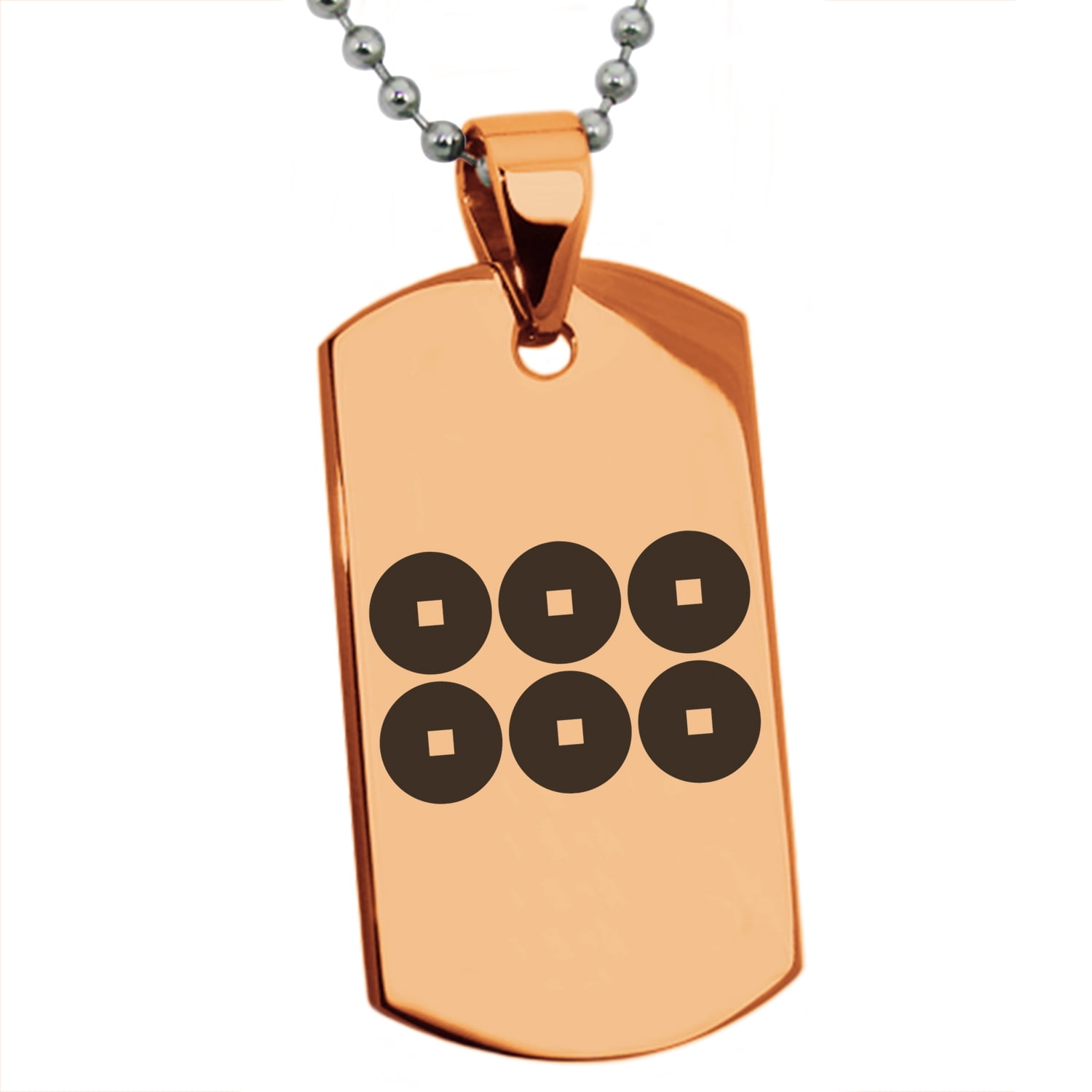 Stainless Steel Sanada Samurai Crest Engraved Dog Tag Pendant Necklace ...
