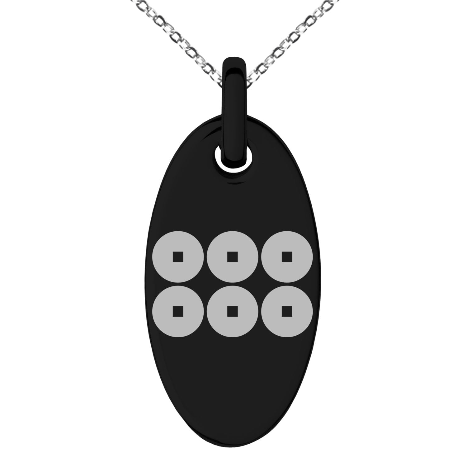 Tioneer Stainless Steel Sanada Samurai Crest Engraved Small Oval Charm ...